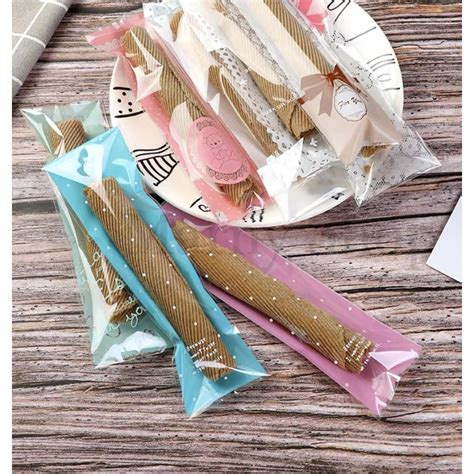 ซอง ถุงฝากาว แบบยาว ถุงซองพลาสติก 6x20cm 6x18cm ใส่ขนม คุกกี้ แพ็คละ