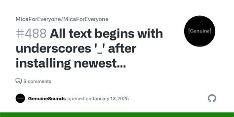 All Text Begins With Underscores After Installing Newest Version On A Fresh Pc Windows