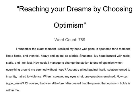 Optimism An Essay