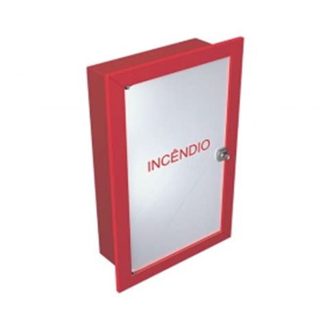 Caixa metálica porta de vidro temperado mangueira embutir c visor x x cm ZS proextec