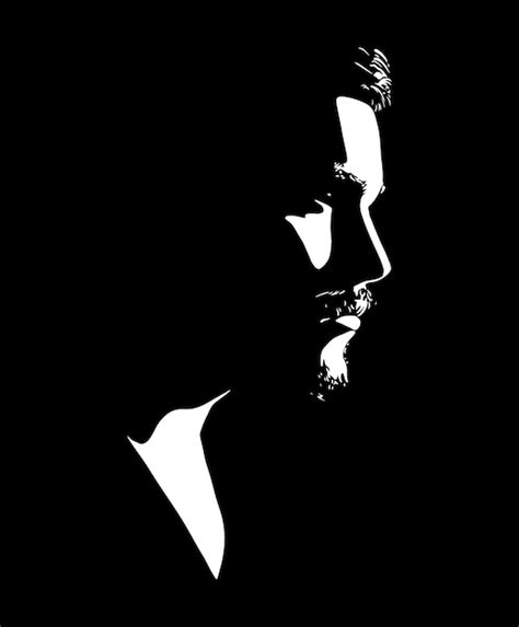 Silueta De Retrato De Hombre En La Ilustración De Vector De