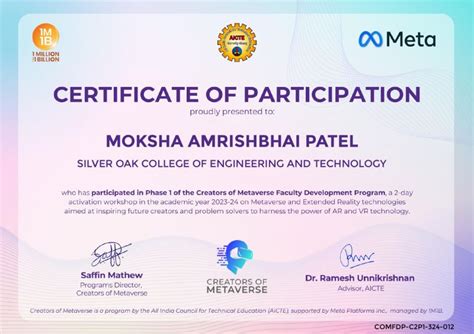 Moksha Patel On Linkedin Metaversecertification