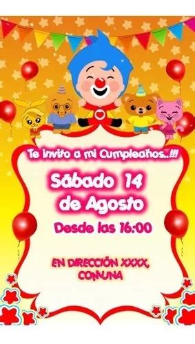 Invitación Cumpleaños Payaso Plim Plim Digital Video Mebuscar Chile