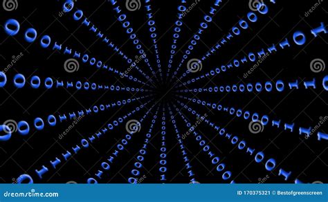 Binary Code In Blue Colour Abstract Speed Motion In A Tunnel Design