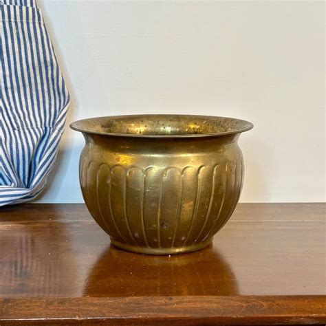 Large Brass Oval Planter Etsy