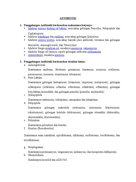 Golongan Antibiotik Wood Scribd Indo