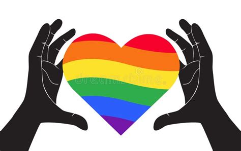 Hand Holding Heart Rainbow Flag Lgbt Symbol Vector Stock Vector