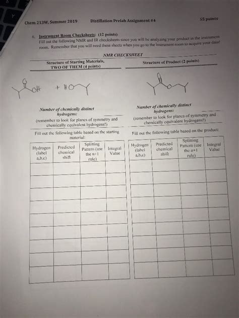 Solved 6 Distillation Prelab Assignment 4 Chem 213w Summer