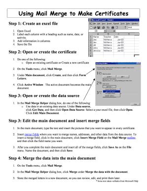 Fillable Online Using Mail Merge To Make Certificates Fax Email Print PdfFiller