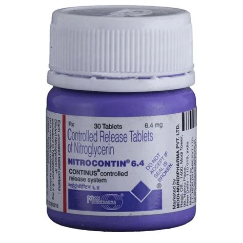 Nitroglycerin 6 4 Mg Cr 💊 Generic Seva