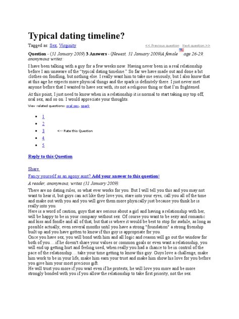 Typical Dating Timeline Pdf Sexual Intercourse Emotions