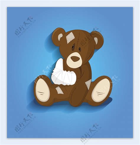 受伤的小熊卡通图片素材 编号04486704 图行天下