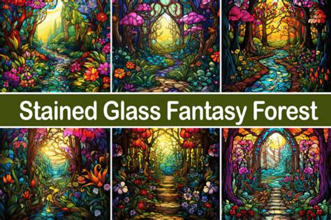 Stained Glass Fantasy Forest Graphic By Pro Designer Team · Creative