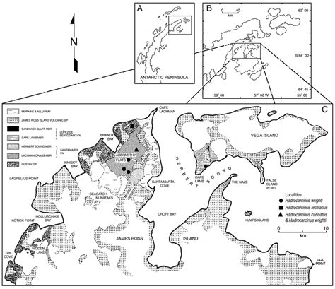 —fossil Localities Of Hadrocarcinus A Map Of Antarctic Peninsula Download Scientific Diagram