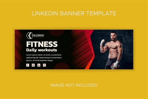 Gym Workout And Fitness Linkedin Cover Graphic By Ju Design · Creative