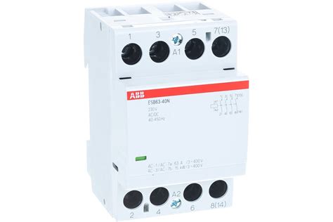 Контактор ABB ESB63-40N-06 модульный 63А АС-1, 4НО, катушка 230В AC/DC ...