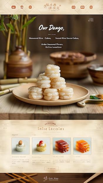 Dango Food With Horizontal Scrolling Effect Sleek Natural Asian Food