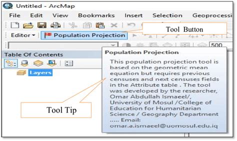 Population Projection Tool Button And Population Projection Tool Tip In