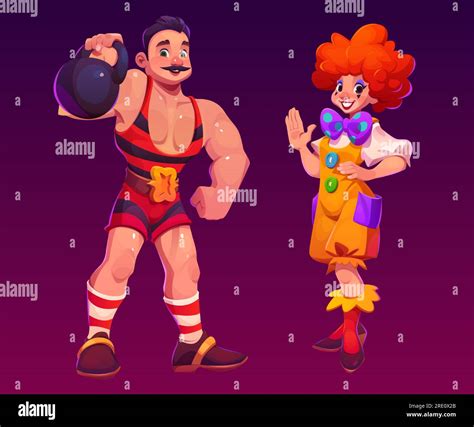 Carnival Circus Vector Man Character Illustration Female Clown