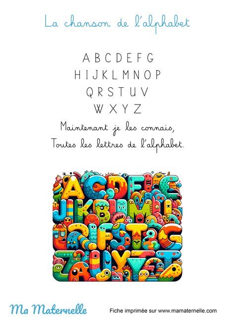 Chanson La Chanson De L Alphabet Ma Maternelle