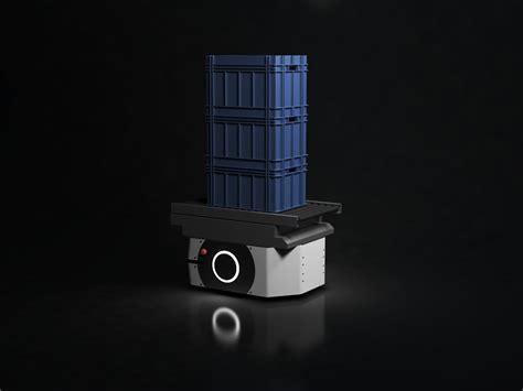 3d Model Omron Autonomous Mobile Robots Ld 250 Amrs With Plastic Crate