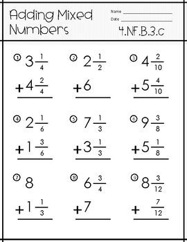Adding And Subtracting Mixed Numbers By Candi For Teachers TPT