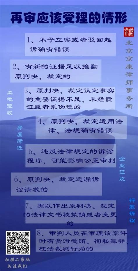一分钟了解： 征地拆迁案件中，八种情况再审申请法院无法拒绝！ 北京京康律师事务所