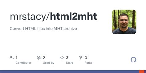 GitHub Mrstacy Html2mht Convert HTML Files Into MHT Archive