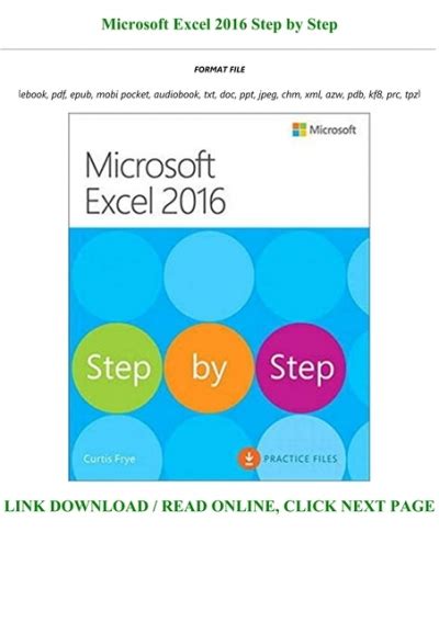 Download E B O O K Microsoft Excel 2016 Step By Step [full]