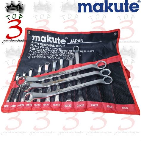 Makute Japan 12 Pcs Offset Ring Spanner Set Heavy Duty Box Wrench 6x7mm