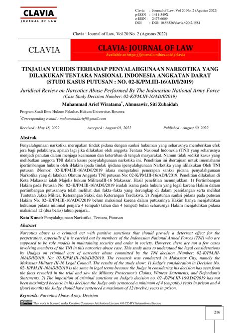 PDF TINJAUAN YURIDIS TERHADAP PENYALAHGUNAAN NARKOTIKA YANG DILAKUKAN