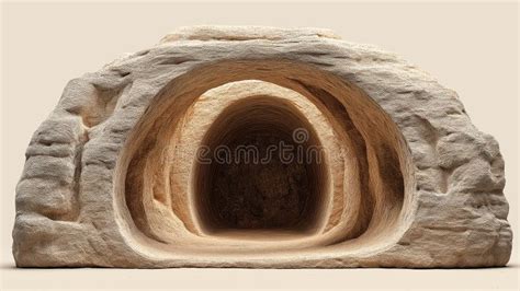 Hyper Realistic 3d Cave Entrance With Carved Stone Edges And Deep