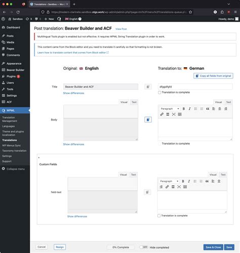 WYSIWYG Fields Not Showing Their Content WPML