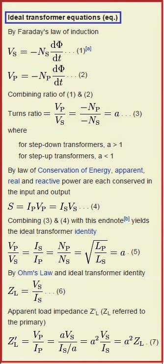 Electrical Engineering World Ideal Transformer Equations