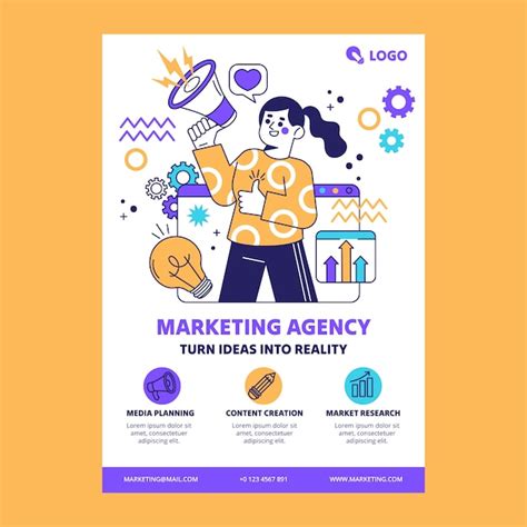 Free Vector Marketing Agency Poster Template