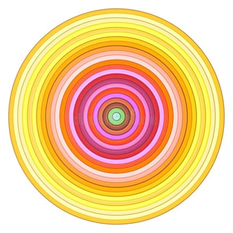 Multicolored Concentric Circles Vibrant Colors Stock Illustration