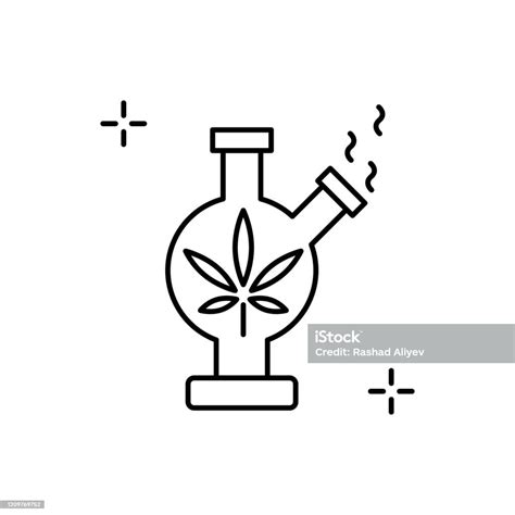 봉 마리화나 중독 아이콘 Ui 및 Ux 웹 사이트 또는 모바일 응용 프로그램에 대한 중독성 인간의 간단한 라인 개요 벡터 요소