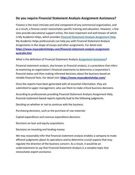 Ppt Do You Require Financial Statement Analysis Assignment Assistance