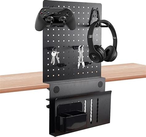 Luketure Desk Side Storage Peg Board 2 In 1 Under Desk