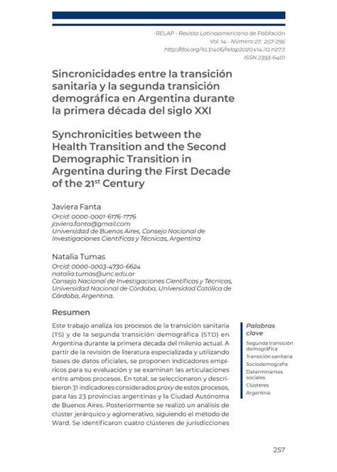 Sincronicidades Entre La Transición Sanitaria Y La Segunda Transición