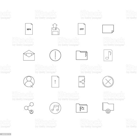 파일 및 폴더 기호 선형 얇은 아이콘을 설정 합니다 간단한 벡터 아이콘 설명 0명에 대한 스톡 벡터 아트 및 기타 이미지 0명 디자인 벡터 Istock