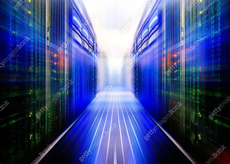 Fantastic Data Center With A Binary Code Penetrating Supercomputers 이미지