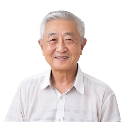 Premium Ai Image Happy Asian Old Man Isolated