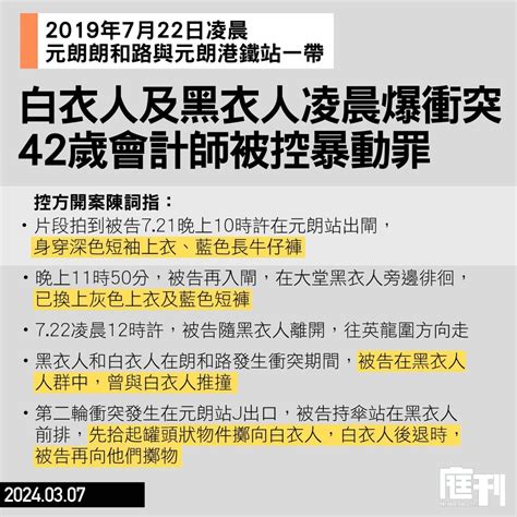 白衣人及黑衣人722凌晨元朗港鐵站外爆衝突 42歲會計師被控暴動罪 庭刊