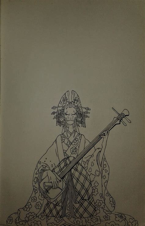 Hiyori Kozuki One Piece Delineado Tinta Dibujos Comprar Arte Original