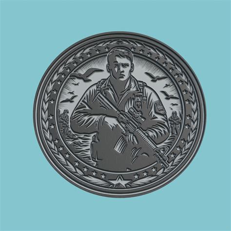 3D File Saving Private Ryan Movie Medallion Saving Private Ryan 3d