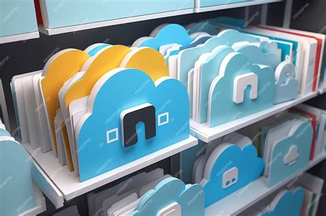 File Folders Document With Cloud Computing Technology Symbol Online