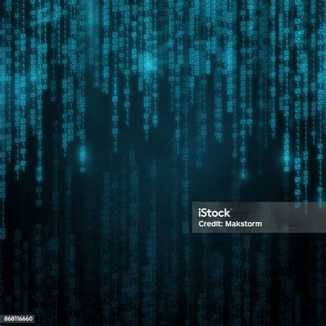밝은 섬광을 가진 파란 숫자를 떨어지고 매트릭스 스타일에서 추상 기술 배경입니다 0에 대한 스톡 벡터 아트 및 기타 이미지 0 1 Html Istock