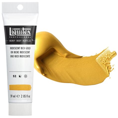 Liquitex Heavy Body Acrylic Iridescent Rich Gold 2oz Tube Jerrys