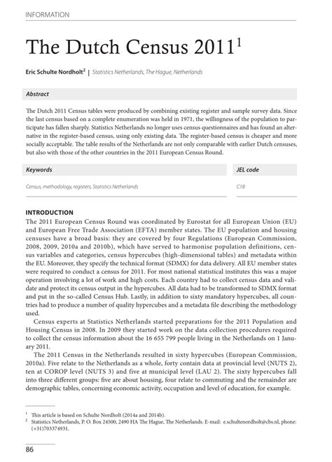 Pdf The Dutch Census 2011